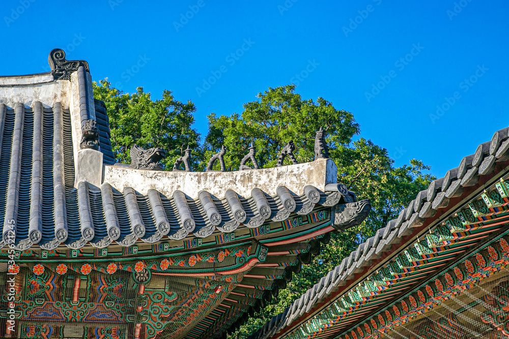 Roof of the Imperial Palace in Seoul in Oriental style Stock Photo ...