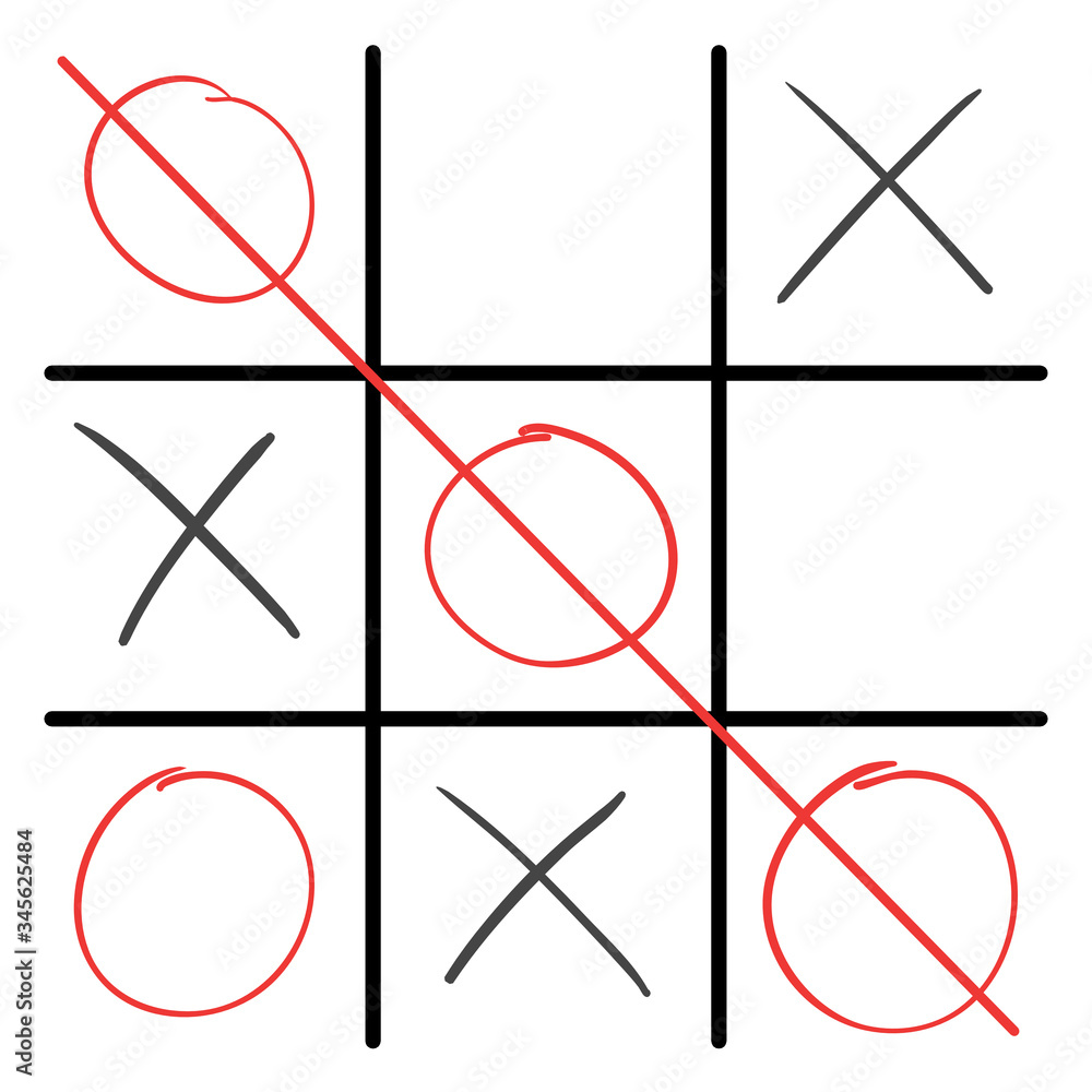 Vector illustration of tic tac toe game. Stock Vector | Adobe Stock