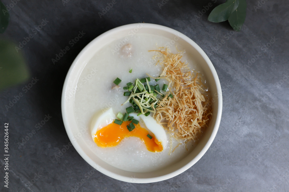 rice gruel, rice porridge or congee Stock Photo | Adobe Stock