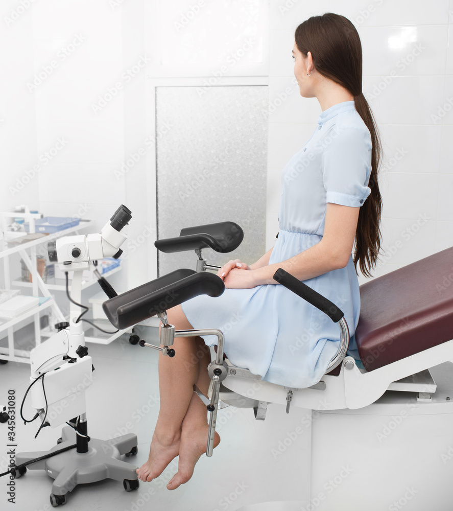 Check-up your female health. Waiting gynecological exam, diseases ...