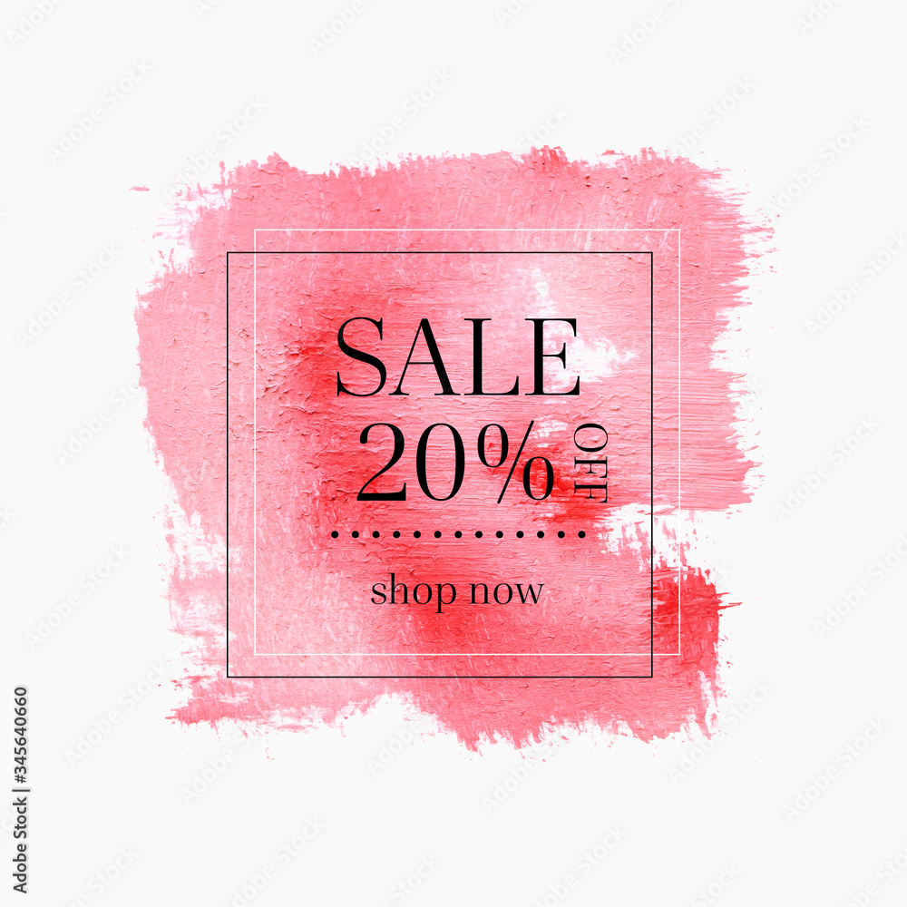Sale 20% off sign over abstract paint texture background vector ...