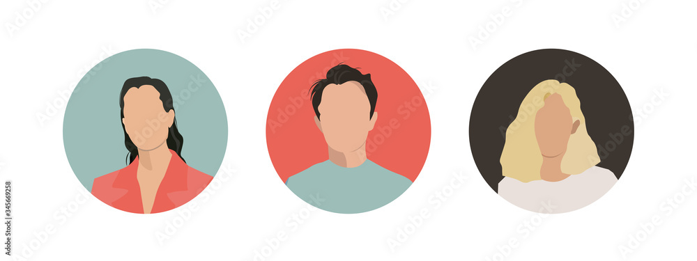 characters face, vector human faces, user profile Stock Vector | Adobe ...