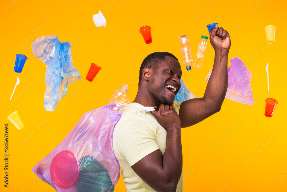 Problem of trash, plastic recycling, pollution and environmental ...