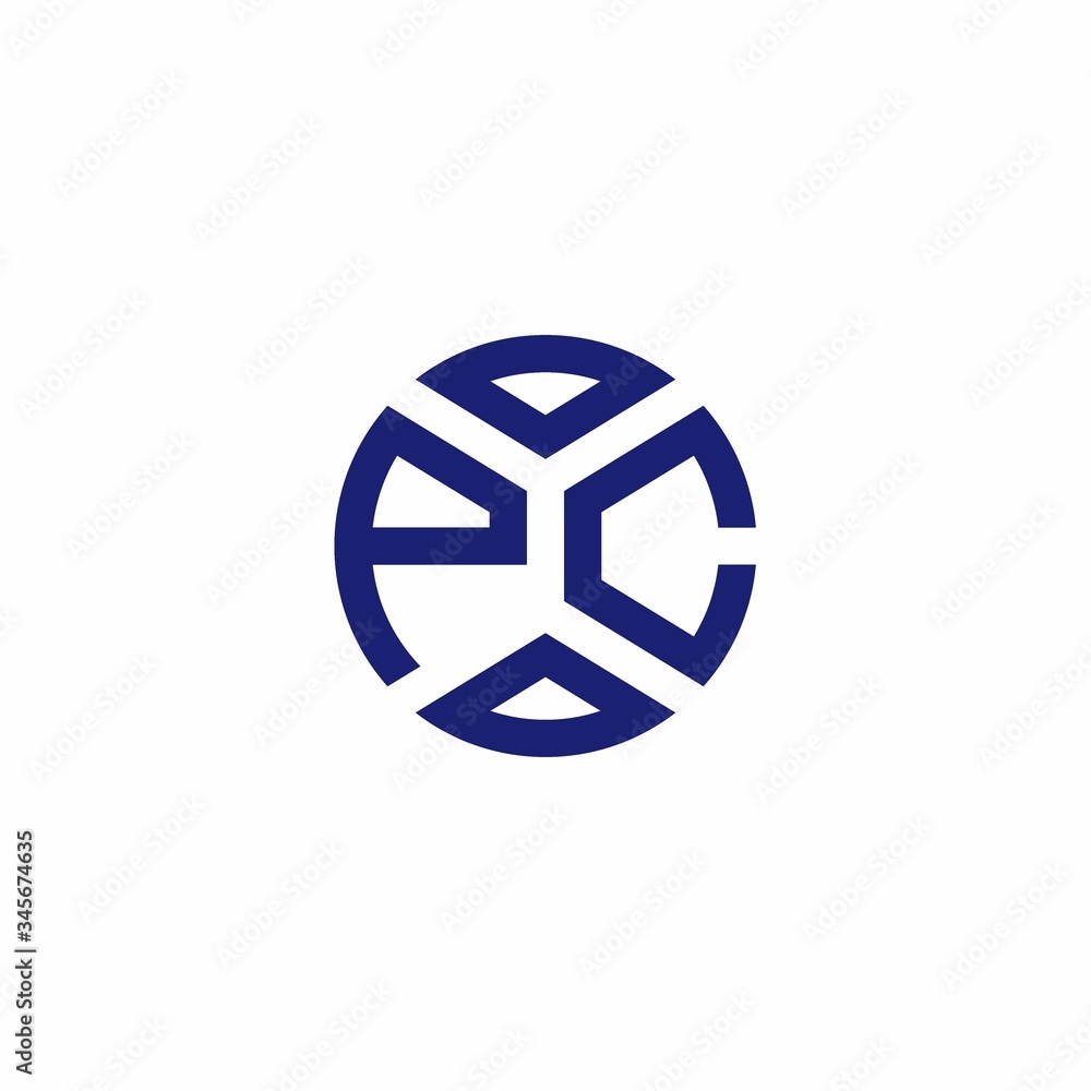 PC monogram logo with abstract shapes in modern style Stock Vector ...