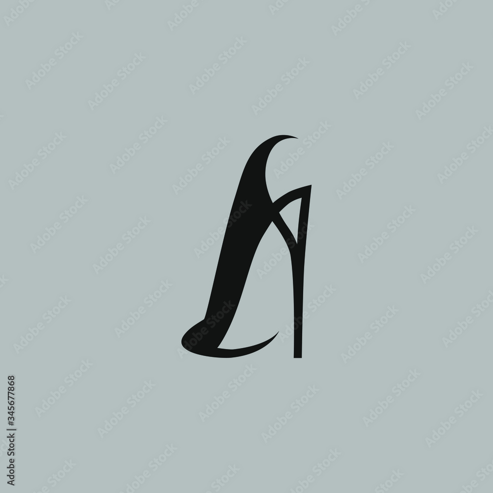 Abstract high heel shoe back view symbol on gray backdrop. Design ...