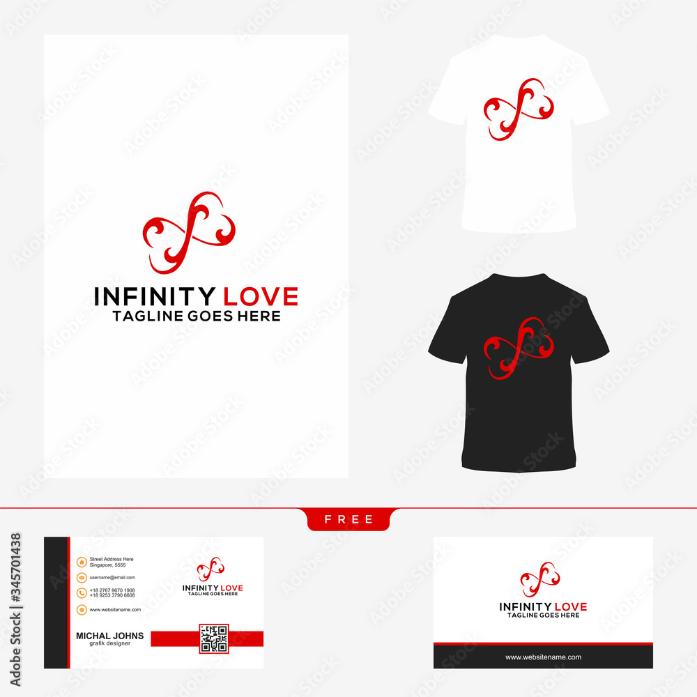 Infinity Love symbol. Vector logos set. Black contours of different ...