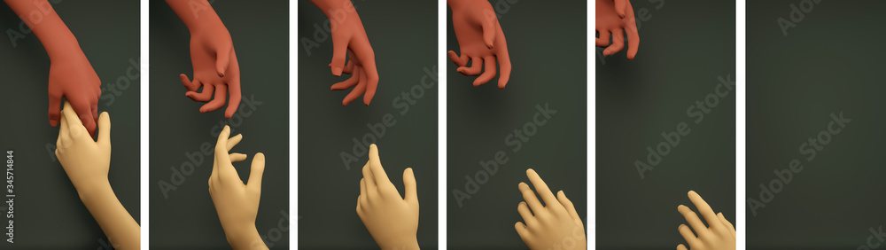 Holding hands scene animation. Organic earthy warm brown colors ...