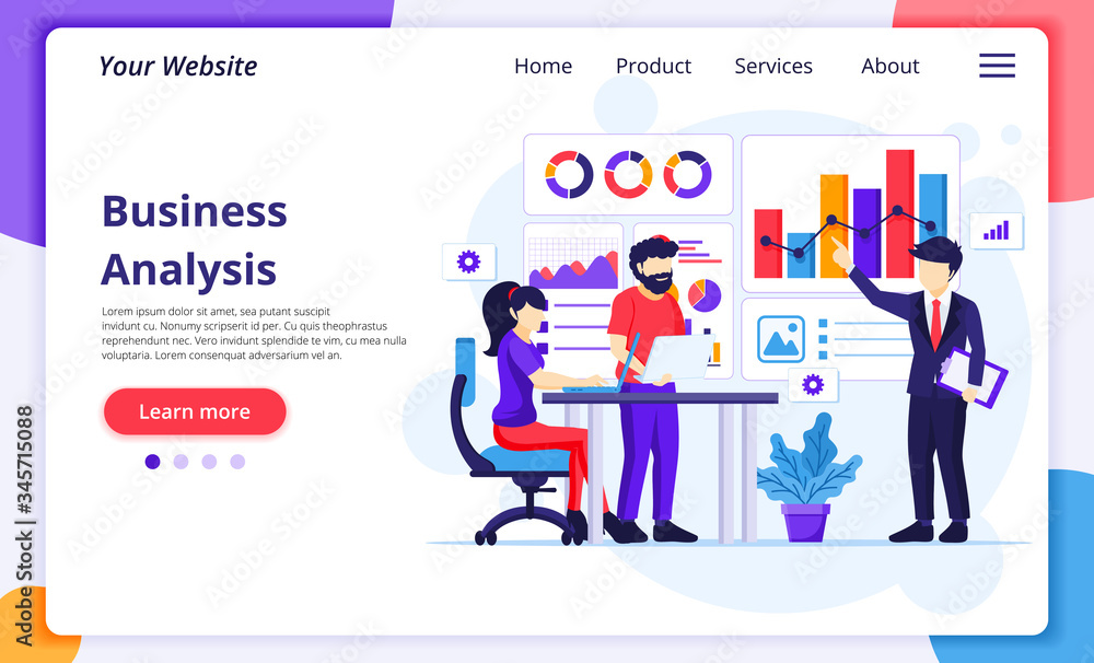 Business Analysis concept, People sitting on desk work with charts and ...