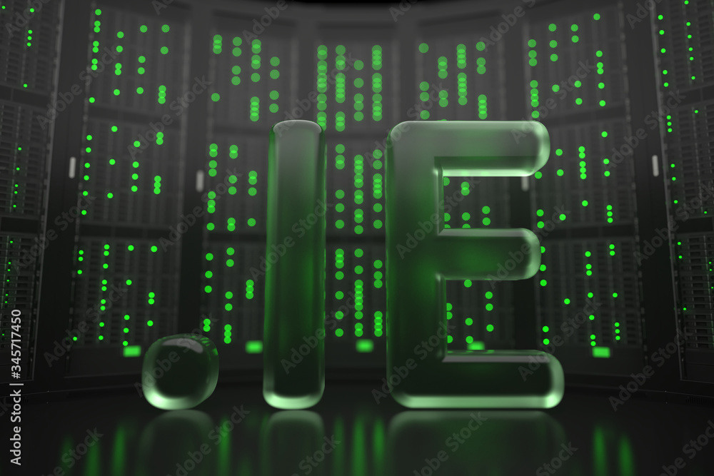 Irish domain .ie on server room background. Internet in Ireland related ...