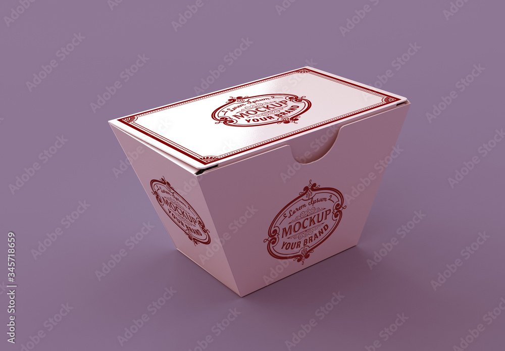 Paper Food Box Mockup Stock Template | Adobe Stock