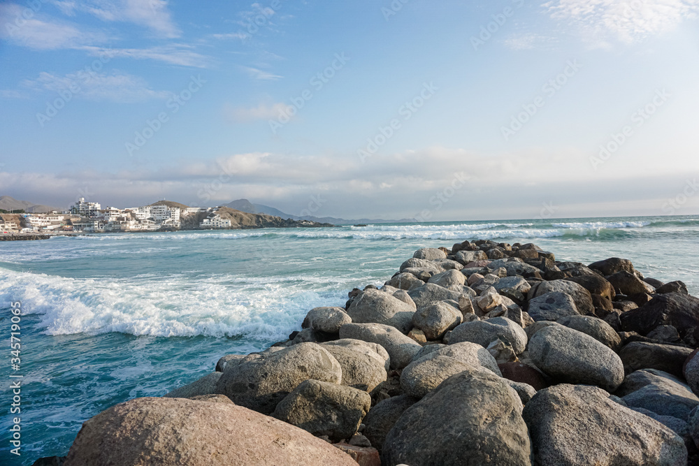Sea view, beautiful beach of San Bartolo wall mural wallpaper ...