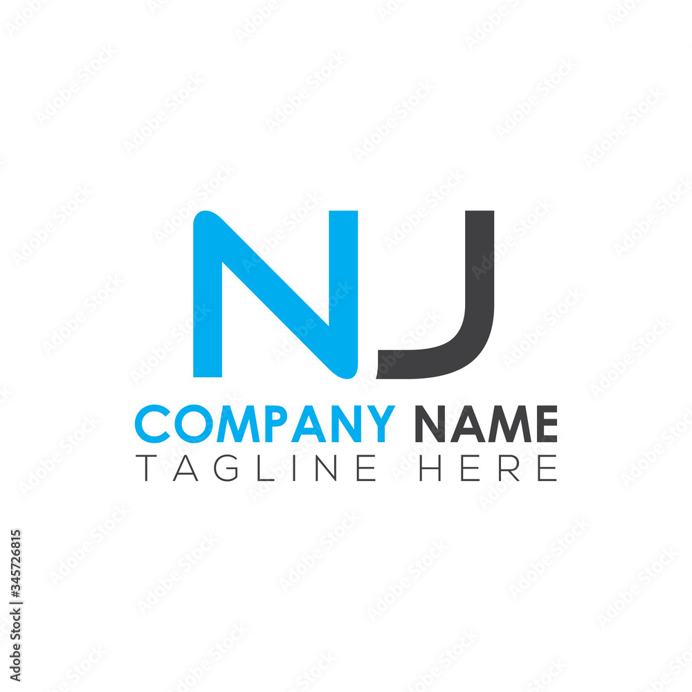 Initial Letter NJ Logo Design Vector Template. Creative Abstract NJ ...