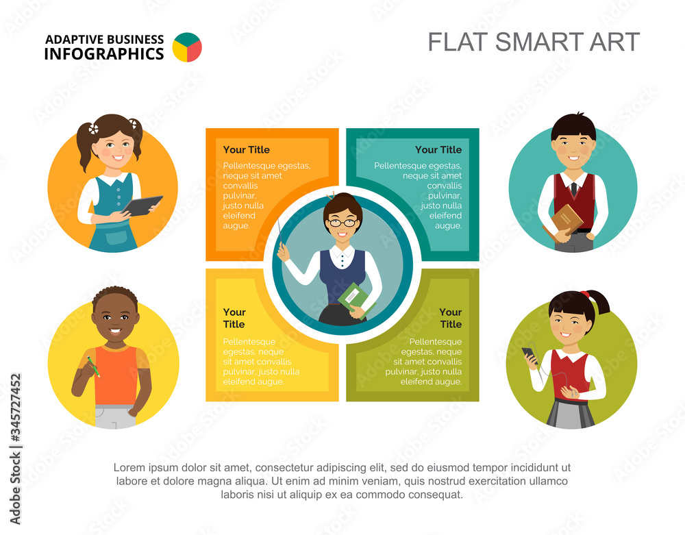 Matrix chart with four elements. Option diagram, graph, layout ...
