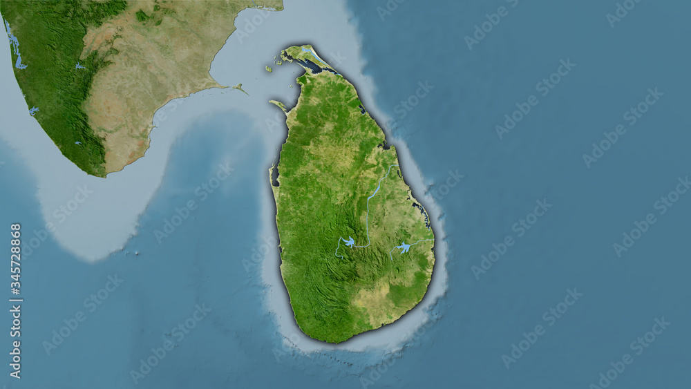 Sri Lanka, satellite B - dark glow Stock Illustration | Adobe Stock