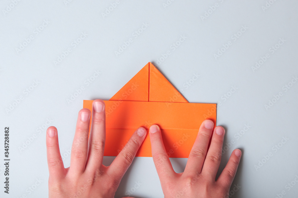 Step by step photo instruction. How to make origami paper boat. DIY for ...