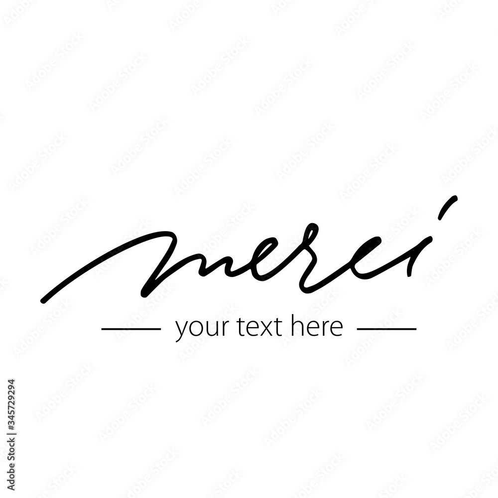 Vector handwritten lettering logo. Calligraphic sign with french word ...