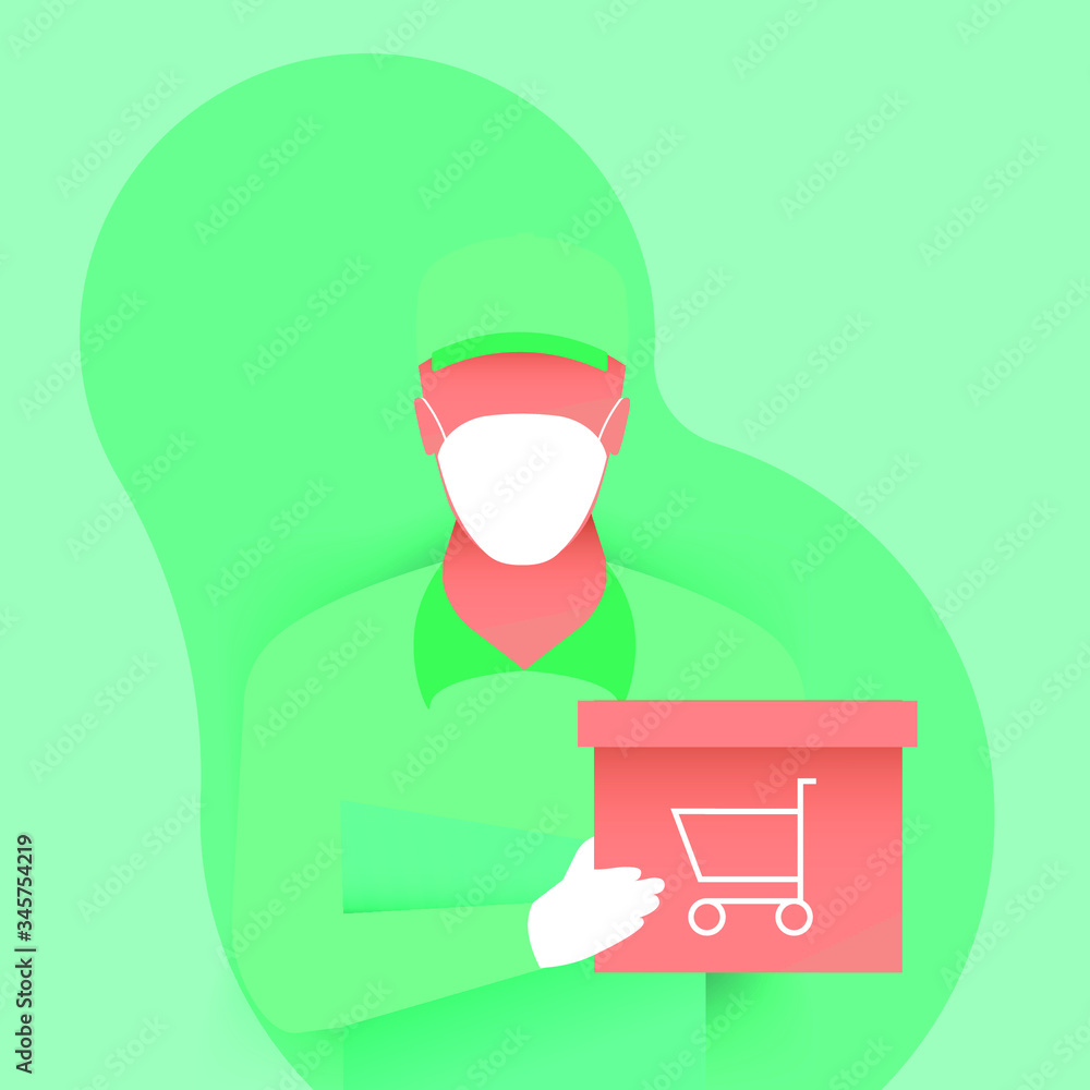 Ilustración de un vector hombre de servicio a domicilio. Stock Vector ...