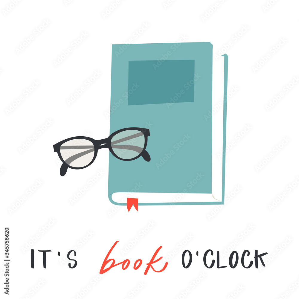 Cartoon hand drawn vector Illustration of books with calligraphy text ...