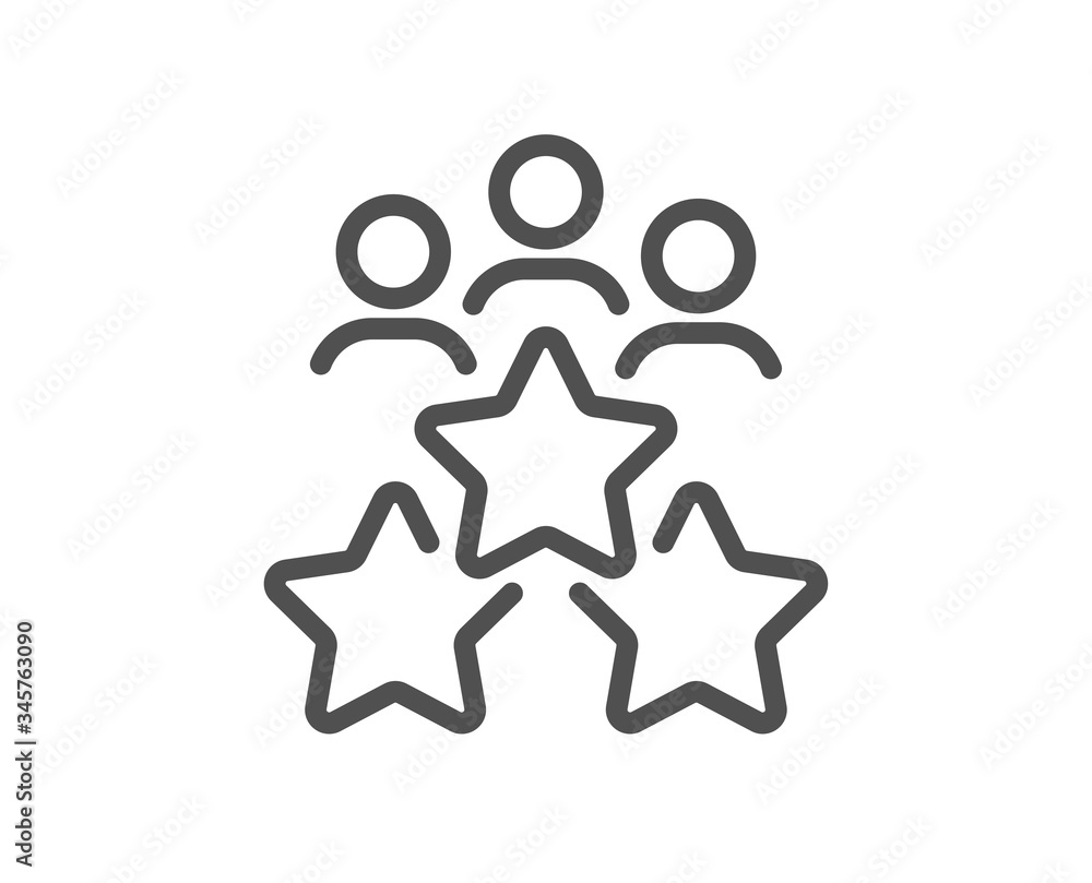 Business meeting line icon. Employee nomination sign. Teamwork rating ...