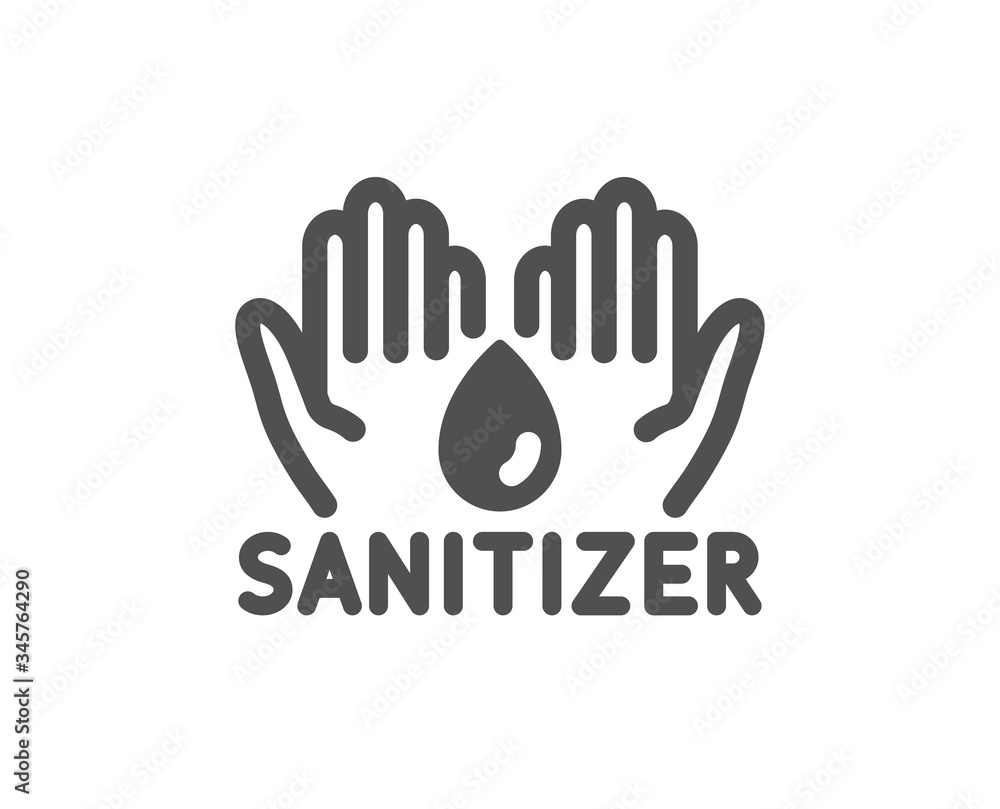 Hand sanitizer icon. Sanitary cleaning sign. Washing hands symbol ...