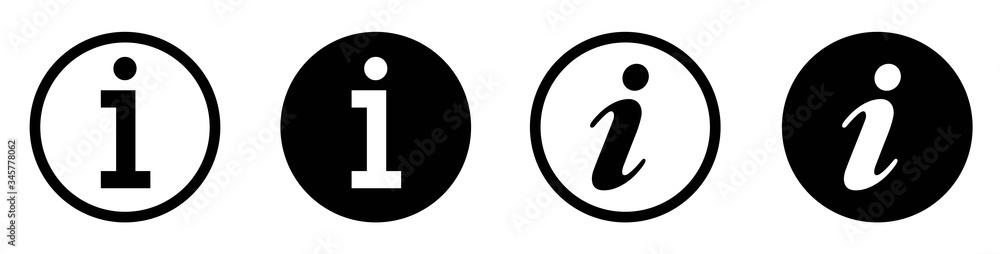 Information vector icon collection. Info icons isolated on white ...