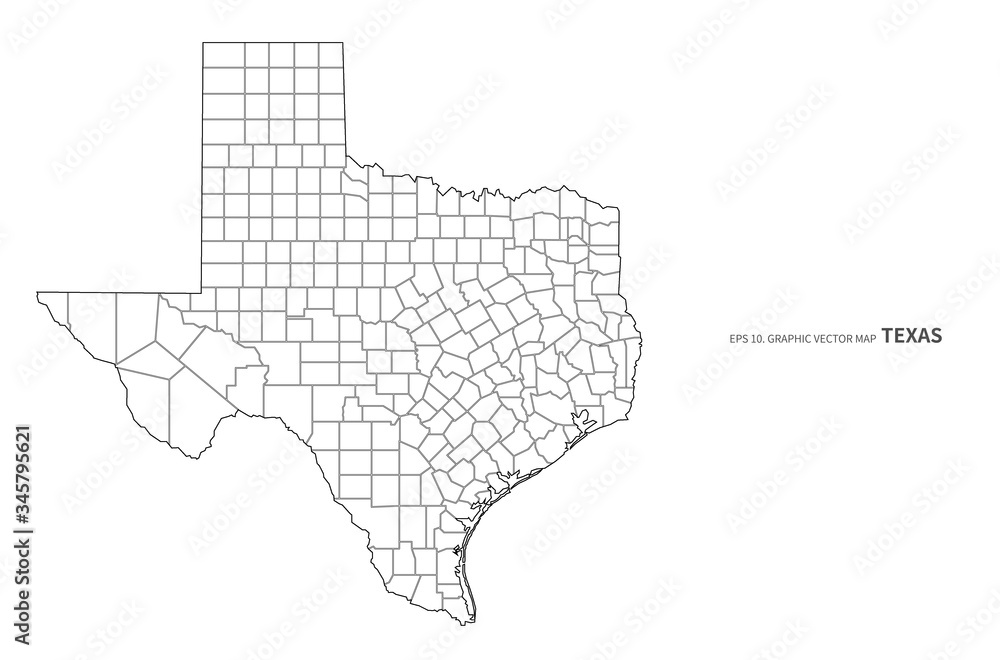 texas map. vector map of texas, U.S states. amreica country map. Stock ...