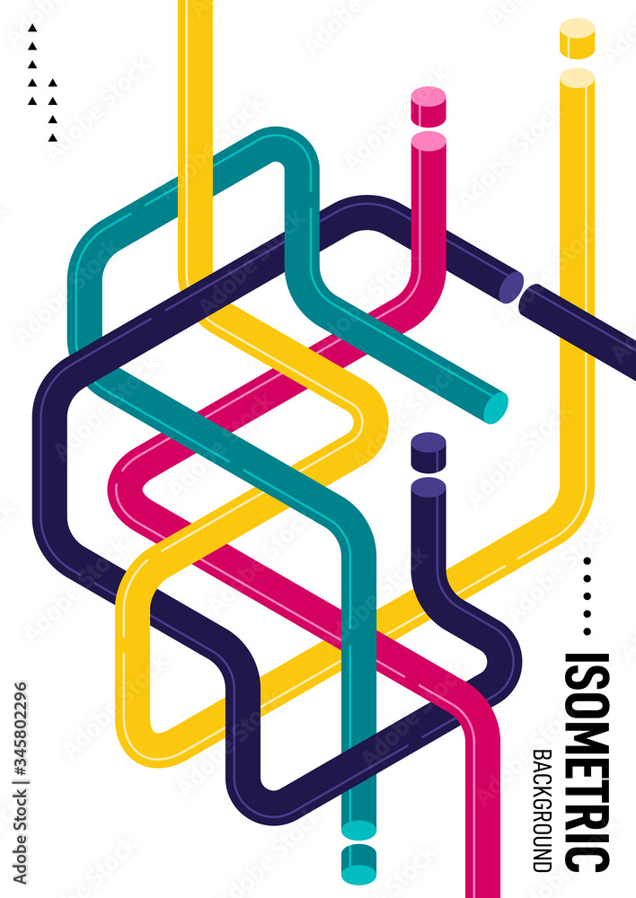 Abstract isometric geometric shape layout design template poster ...