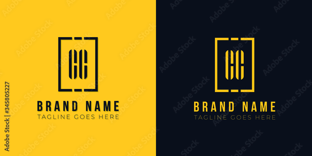 Minimalist abstract letter CC logo. This logo incorporate with abstract ...