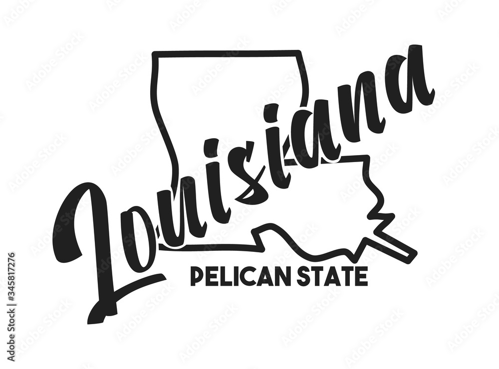 Louisiana vector illustration. Pelican State nickname. United States of ...