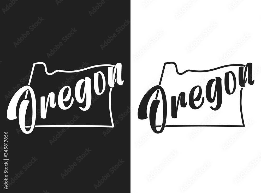 Oregon vector image. Monochrome emblem of the United States of America ...
