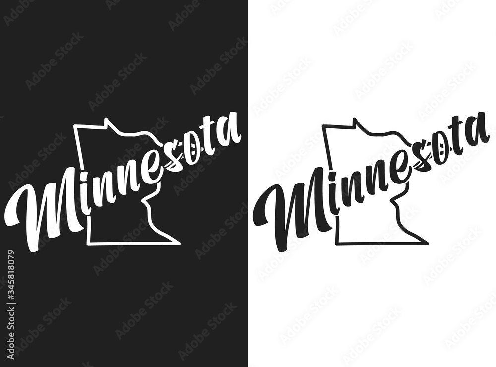 Vector logo of state Minnesota. Illustration of the USA states emblema ...