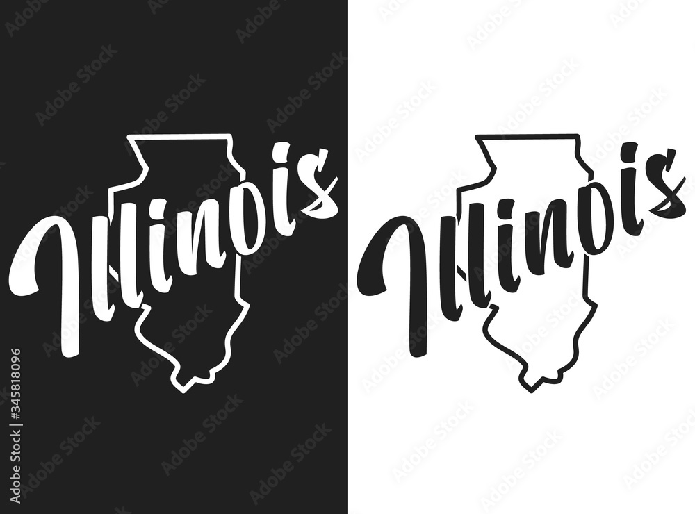 Vector logo of state Illinois. Illustration of the USA states emblema ...
