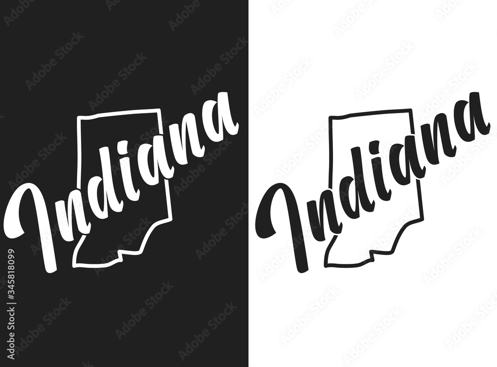 Vector logo of state Indiana. Illustration of the USA states emblema ...