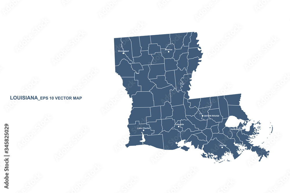 louisiana map. U.S. states louisiana vector map. united states of ...