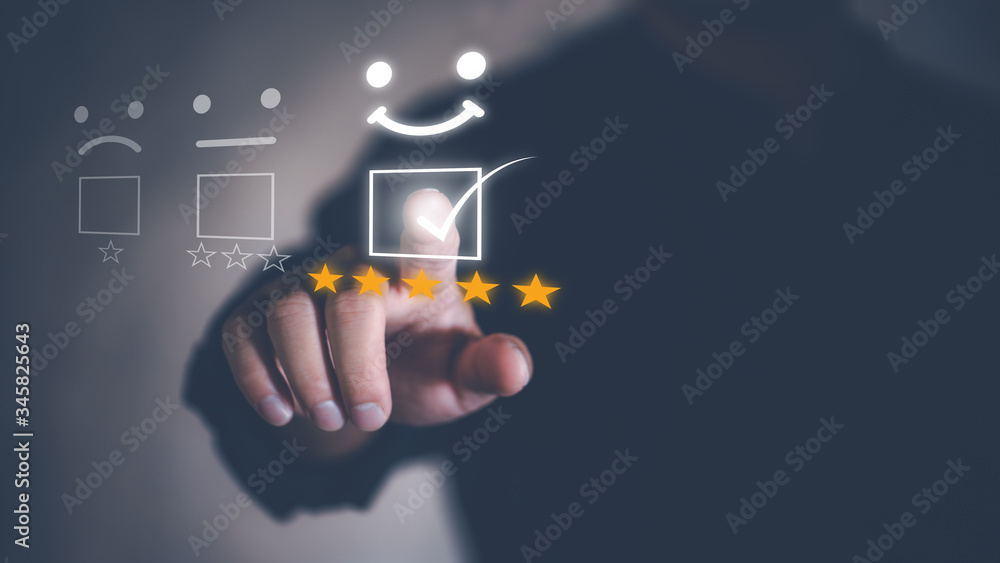 Customer service and Satisfaction concept ,Business people are touching ...