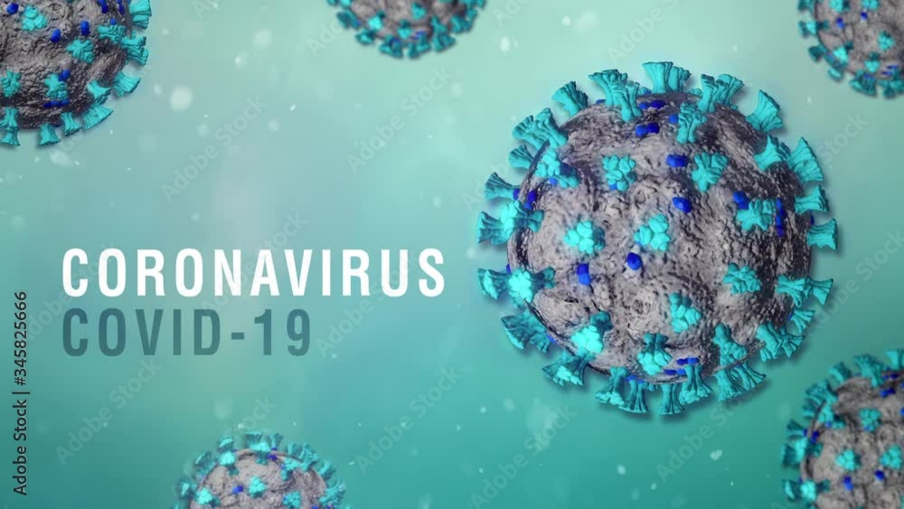 Vidéo Stock 3D Animation of the Coronavirus (COVID-19) on abstract blue ...