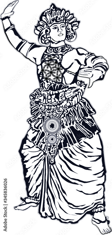 kandyan dancer of sri lanka udarata nattuwa Stock Vector | Adobe Stock