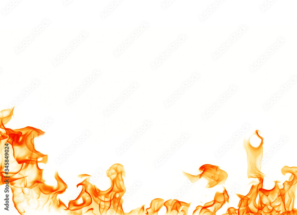 Fire flames white background Stock Photo | Adobe Stock