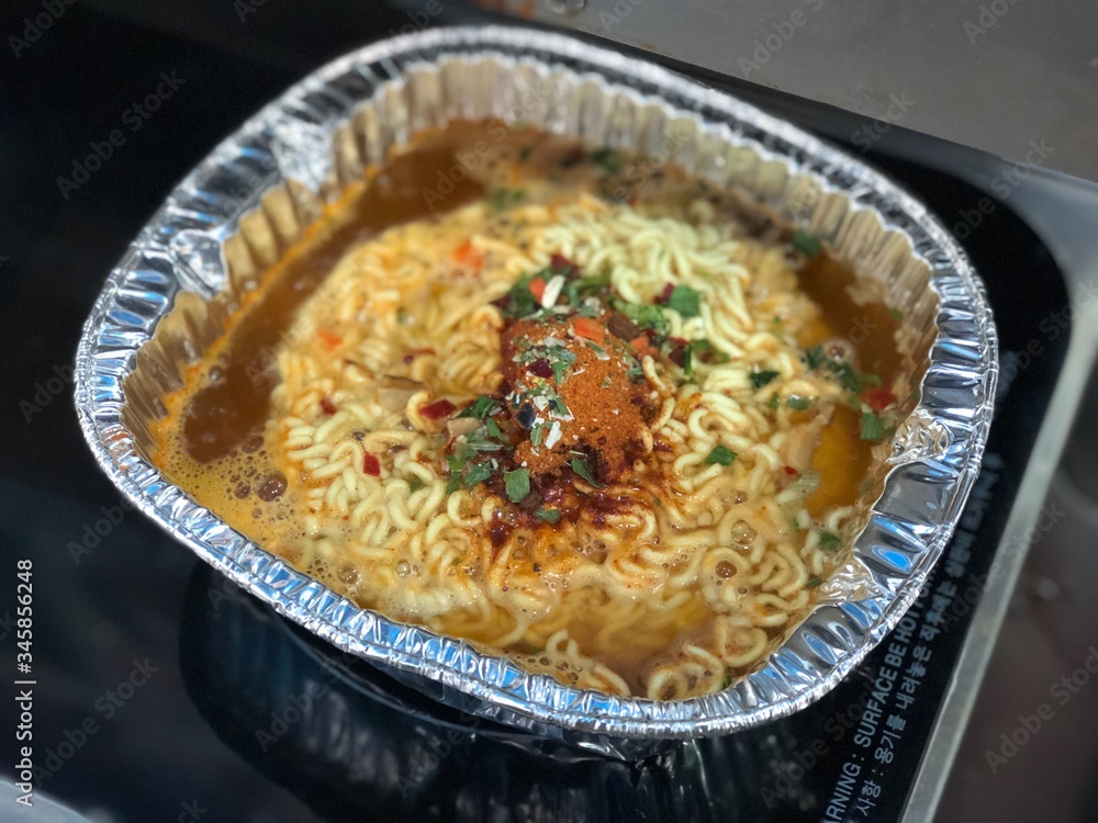 Instant noodles on the Han River in Korea. korean ramyeon. Korean Ramen ...