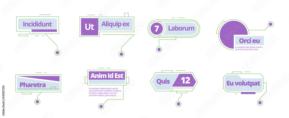 Callout digital set. Information text for diagrams, presentations ...