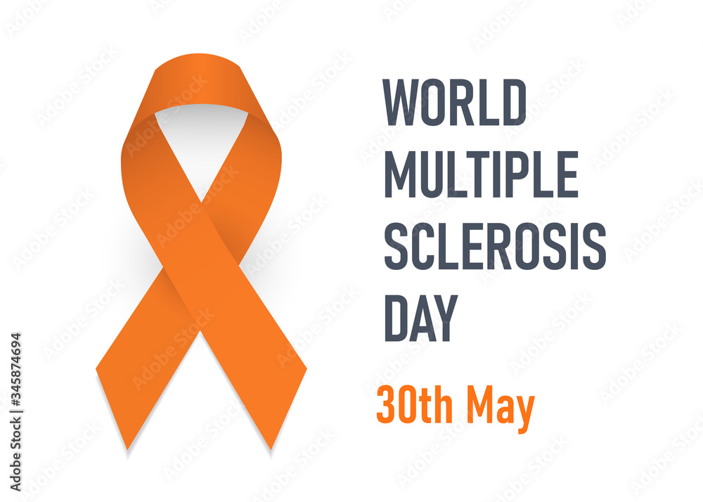 World multiple sclerosis day. Orange awareness ribbon. Symbol of ...