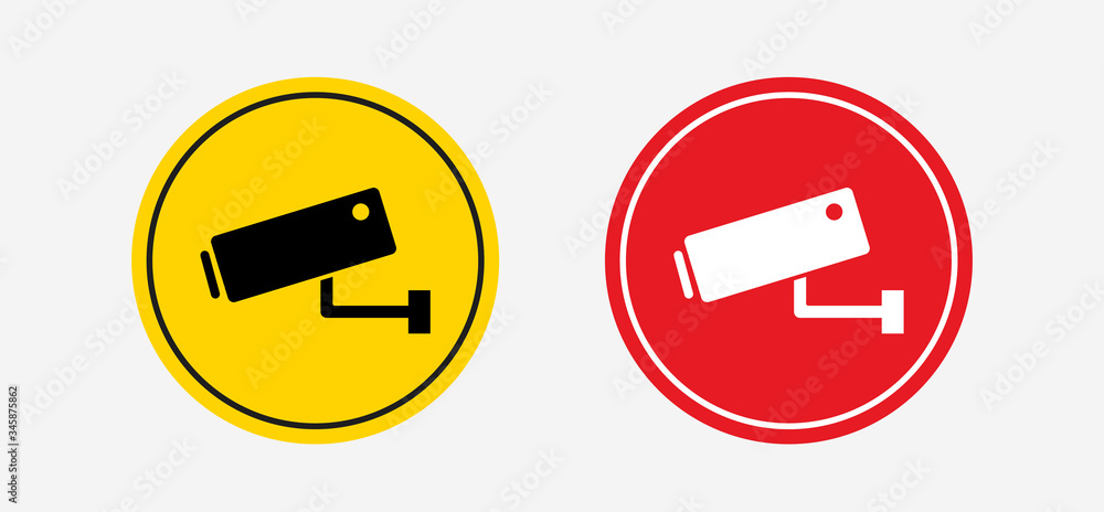 Caution CCTV camera sign vector Stock Vector | Adobe Stock