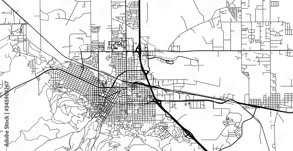 Poster Urban vector city map of Helena, USA. Montana state capital ...