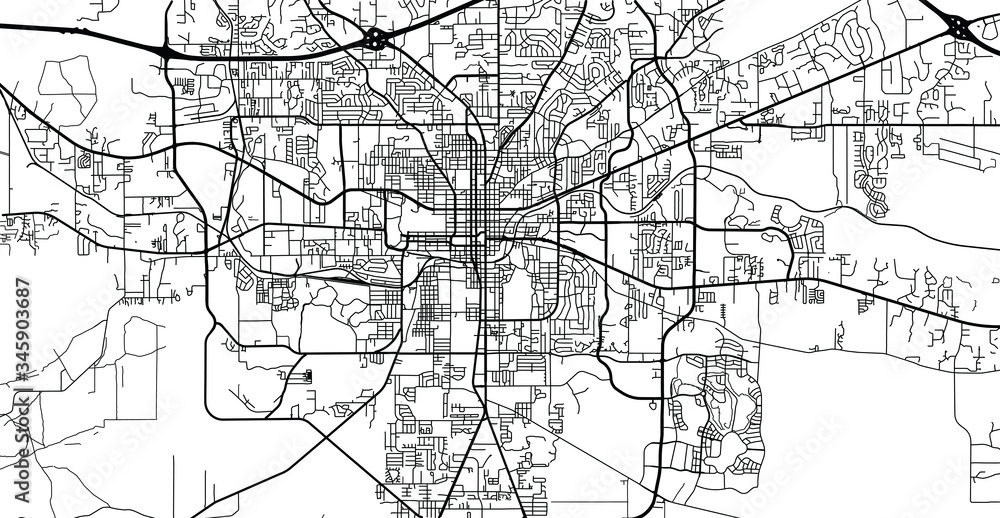 Urban vector city map of Tallahassee, USA. Florida state capital Stock ...
