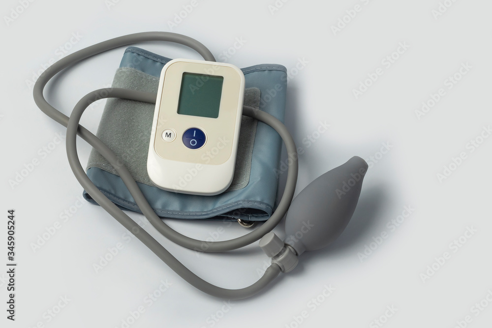 On white background. The manometer is semi-automatic for measuring ...
