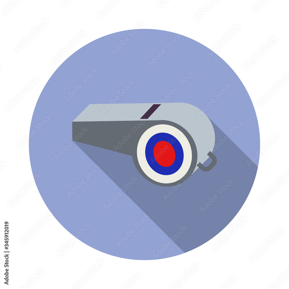 fan whistle flag fan whistle long shadow icon. Simple color vector of ...
