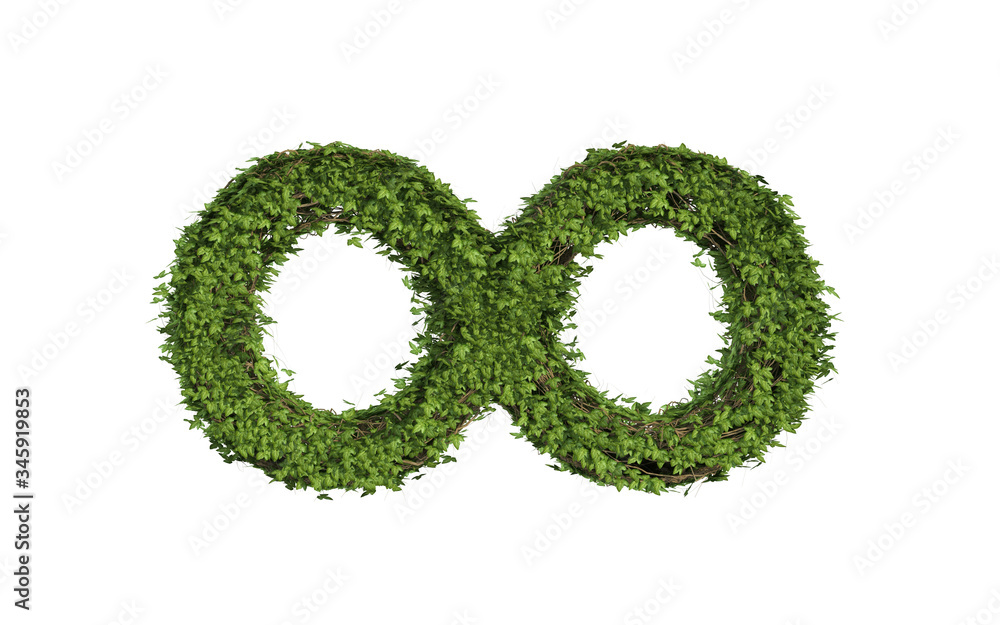 Ivy plant with leaves, green creeper bush and vines forming energy ...