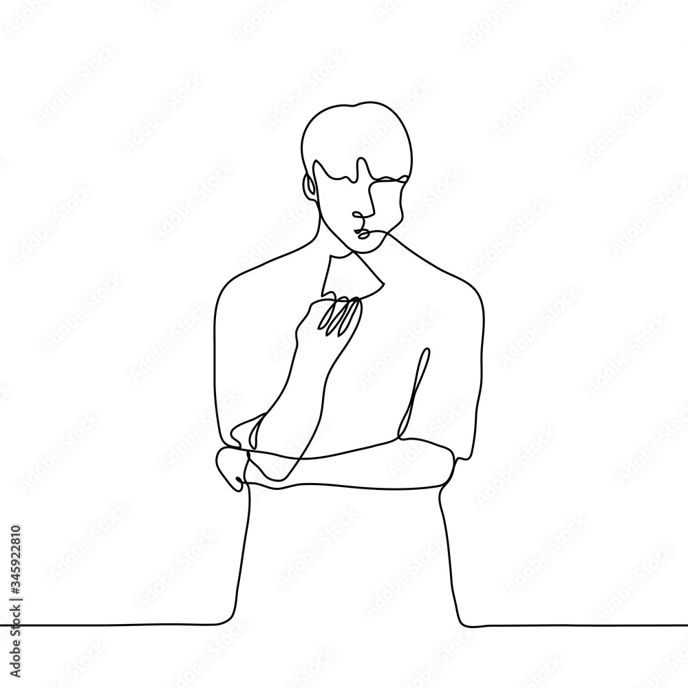 man eats a watermelon, he stands with his arms crossed, his cheek is ...