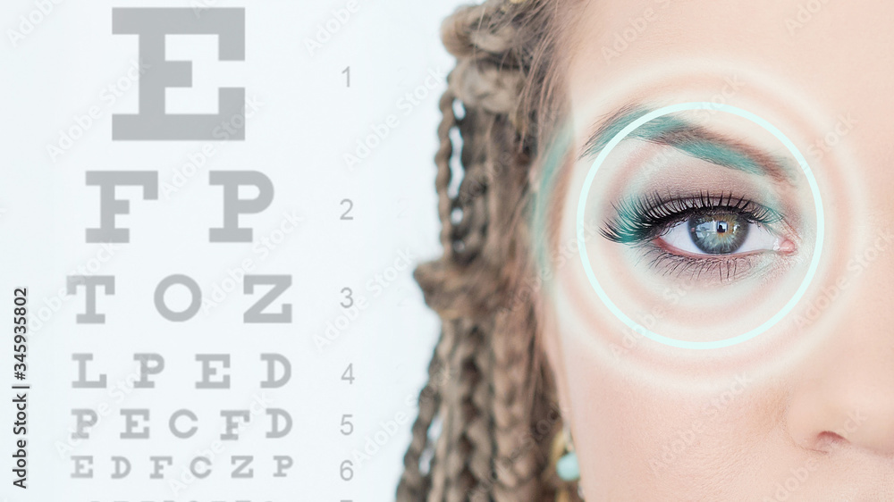 Concept of eyesight verification, diagnosis, disease and clinical ...