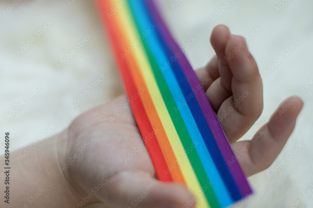 LGBT, pride flag as a symbol of lesbian, gay, bisexual, transgender ...